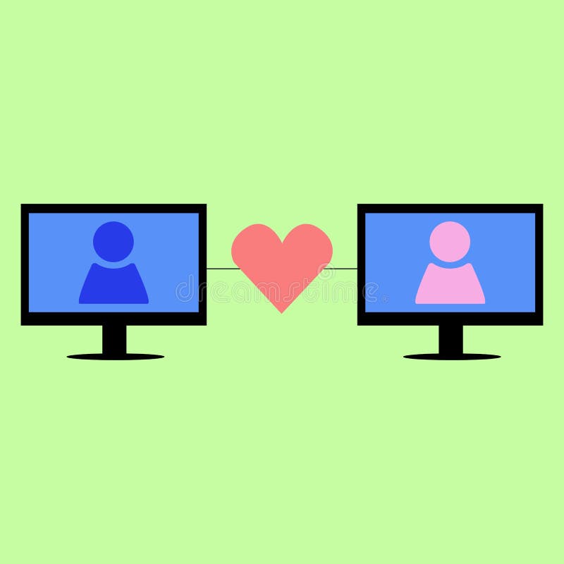 Virtual love stock vector. Illustration of pink, icon - 46559925