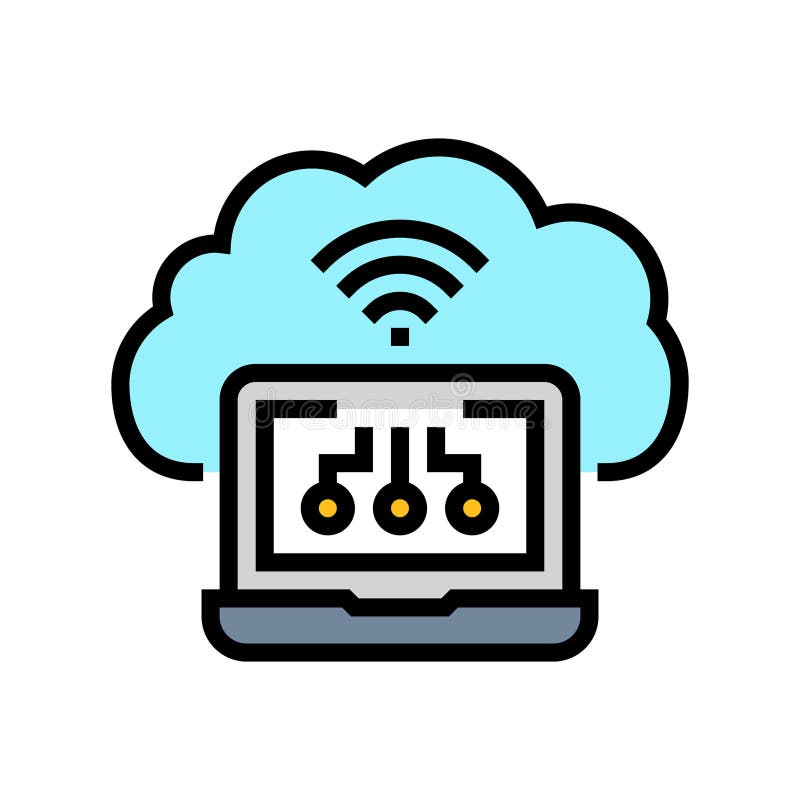 Virtual Machine Cloud Computing Color Icon Vector Illustration Stock ...
