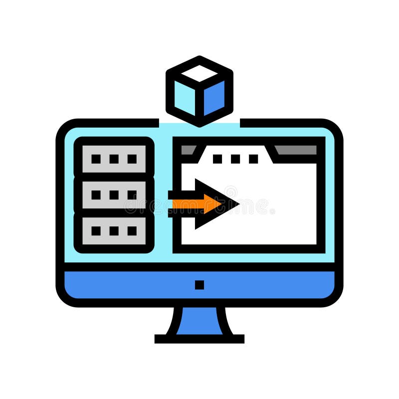 Virtual Machine Data Center Color Icon Vector Illustration Stock ...