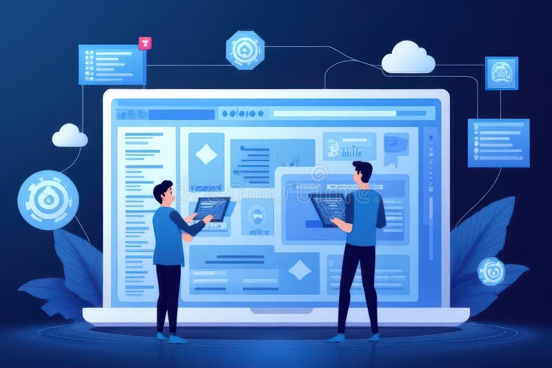 Virtual Machine Hosting Platform Interface Stock Illustration ...