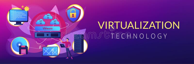 Virtualization Technology Concept Banner Header Stock Vector ...