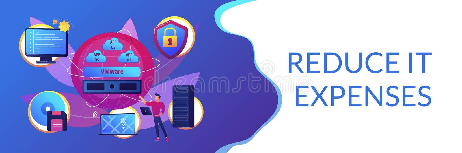 Virtualization Technology Abstract Concept Vector Illustration. Stock ...