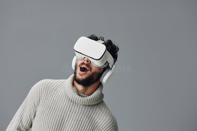 Virtual Man Digital Headset Tech Reality Glasses Vr Innovation Game ...