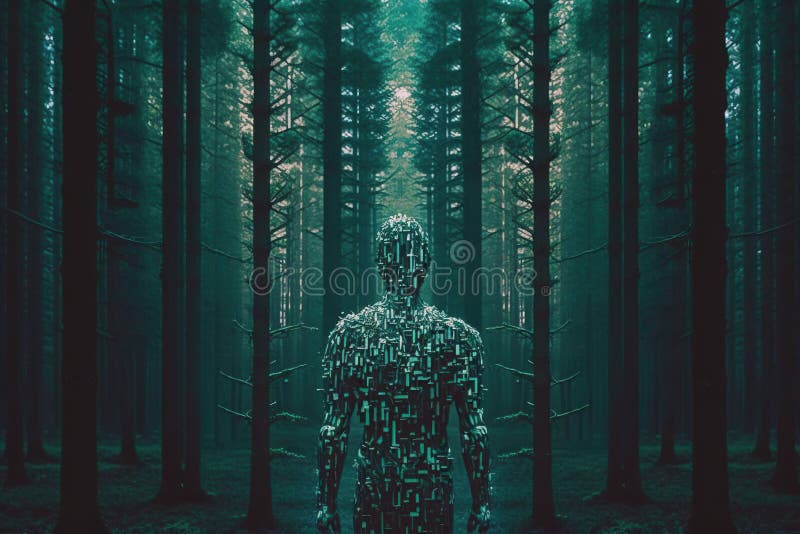 A Virtual Man Stands in the Middle of a Nature, Created with Generative ...