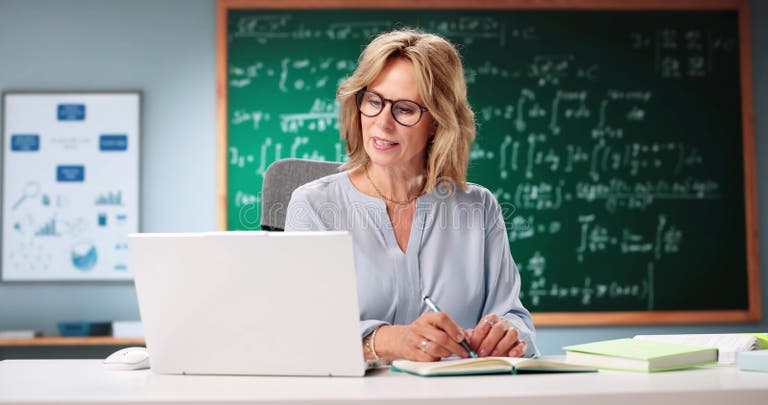 Virtual Math Conference: Woman Teacher Explores E-Learning Technology ...