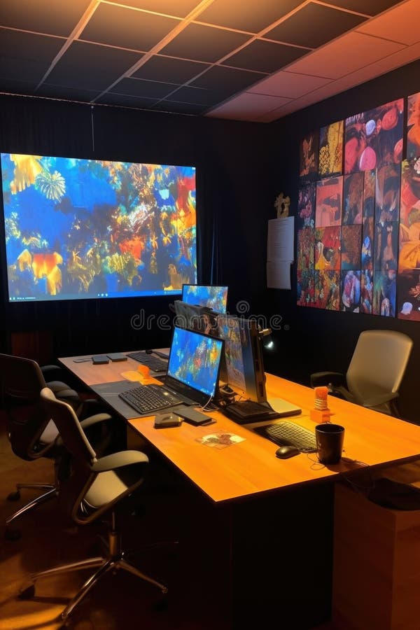 Virtual Meeting on a Computer Screen Stock Illustration - Illustration ...