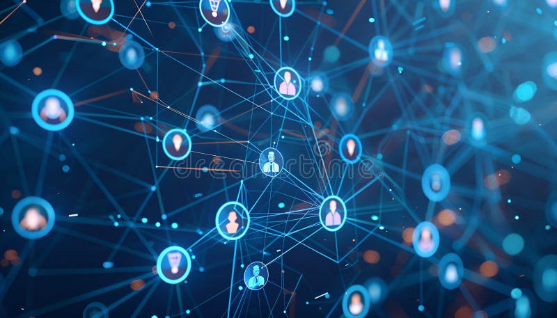 Virtual Meeting Concept, Showcasing Network of Circles with Diverse User Connected by Digital ...