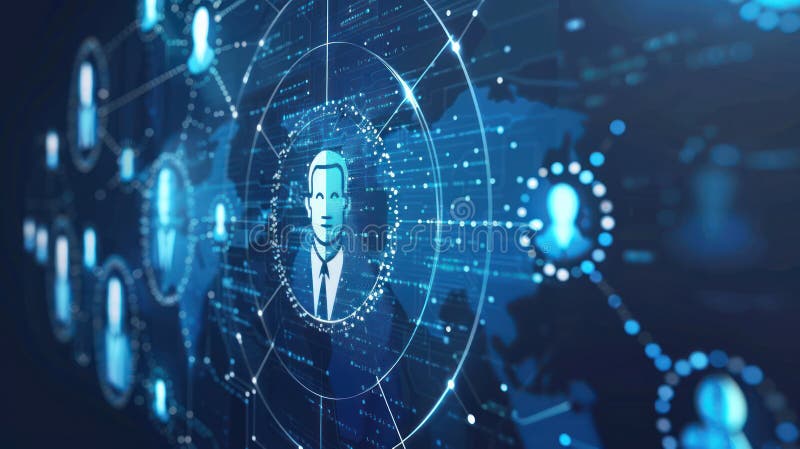 Virtual Meeting Icon with Avatars and Digital Stock Illustration ...