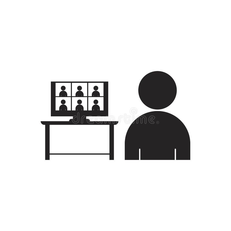 Virtual meeting icon stock vector. Illustration of seminar - 254648390
