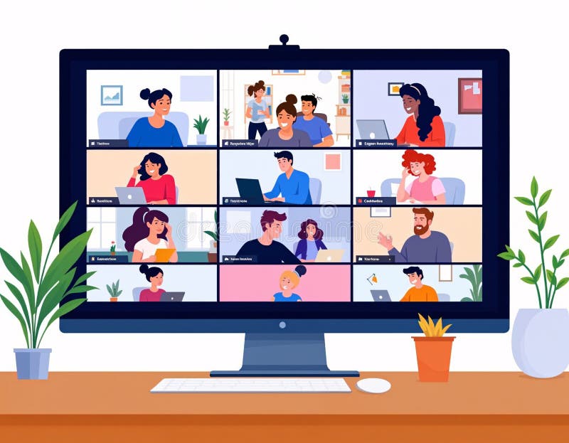 Virtual Meeting Showcasing Diverse Participants Engaging in ...