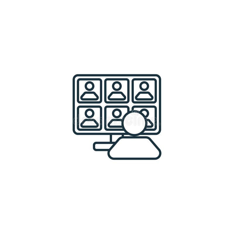 Virtual Meetings Icon. Monochrome Simple Remote Work Icon for Templates ...