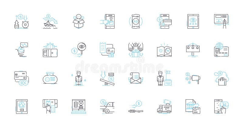 Virtual Meetings Linear Icons Set. Collaboration, Videoconferencing ...