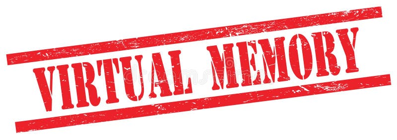 VIRTUAL MEMORY Text on Red Grungy Rectangle Stamp Stock Illustration ...