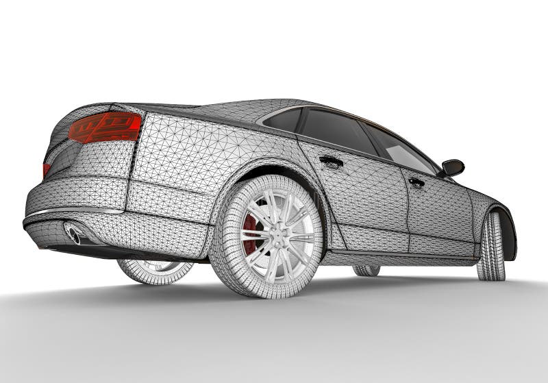 Virtual Mesh car stock illustration. Illustration of scanner - 81718033