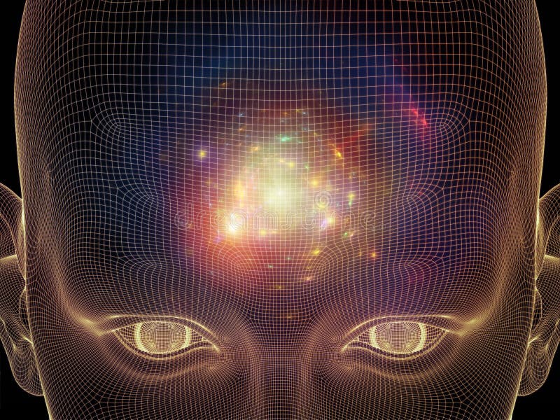 Virtual mind stock illustration. Illustration of face - 44749966