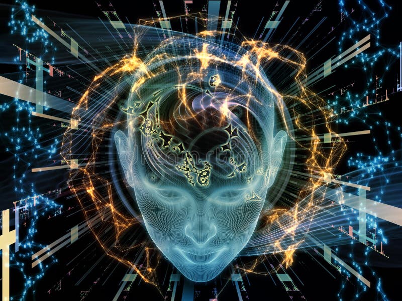 Virtual Mind stock illustration. Illustration of forehead - 80459692