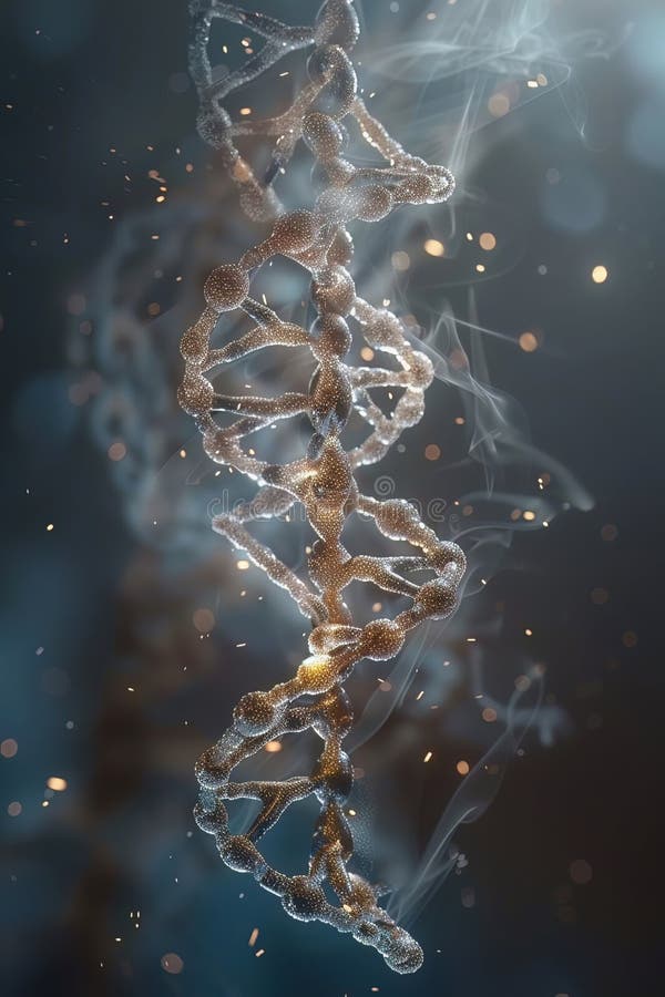 A Virtual Model of a DNA Helix Being Unraveled Representing the Process ...