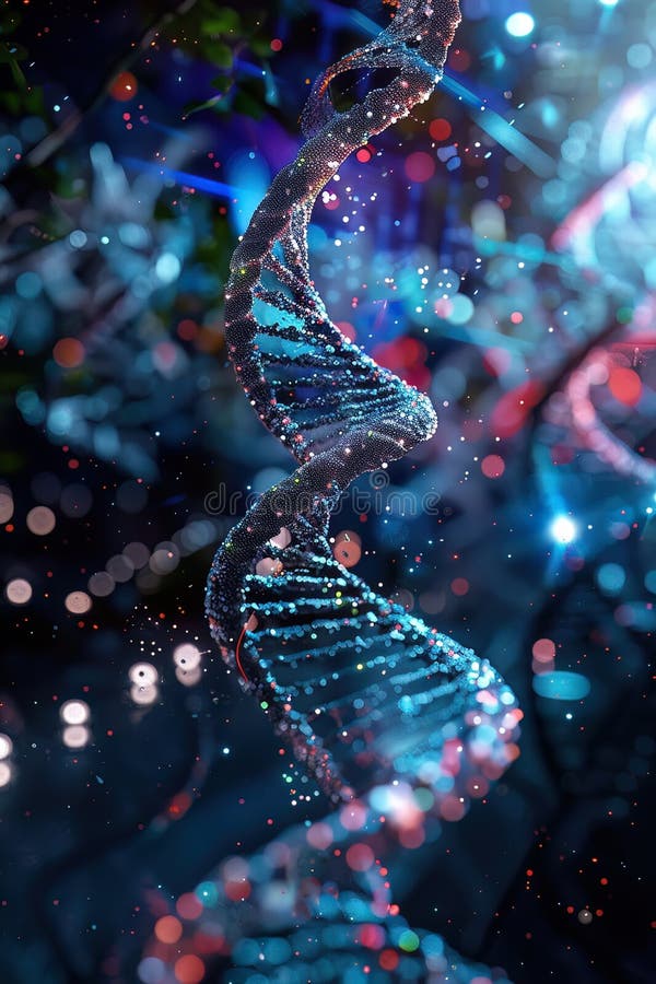A Virtual Model of a DNA Helix Being Unraveled Representing the Process ...