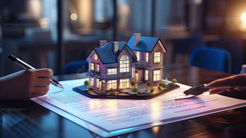 Virtual Model of a House, Rent, Sell and Mortgage Concept Stock Photo ...