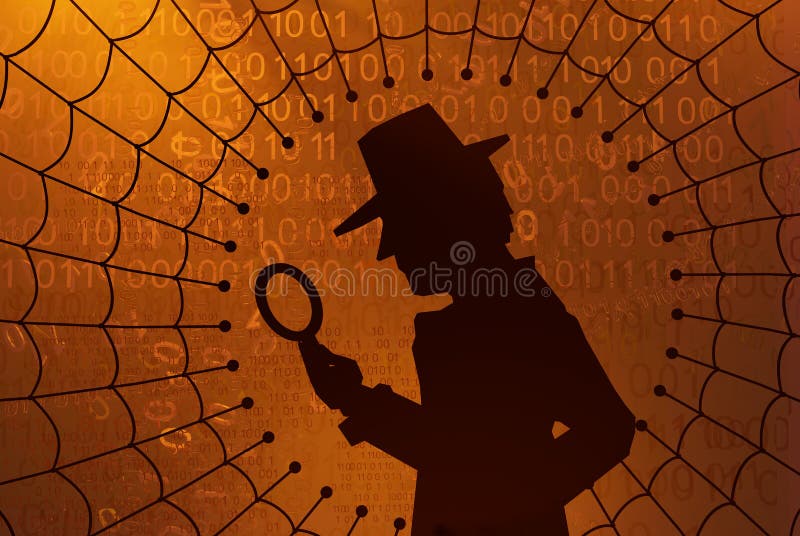 Virtual Net Detective stock illustration. Illustration of detective ...