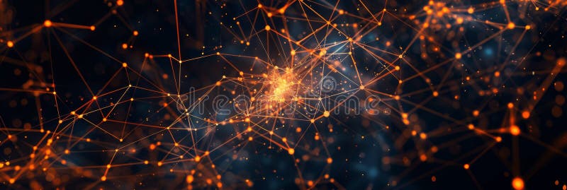 Virtual Network with Bright Visuals and Interconnected Elements Creates ...