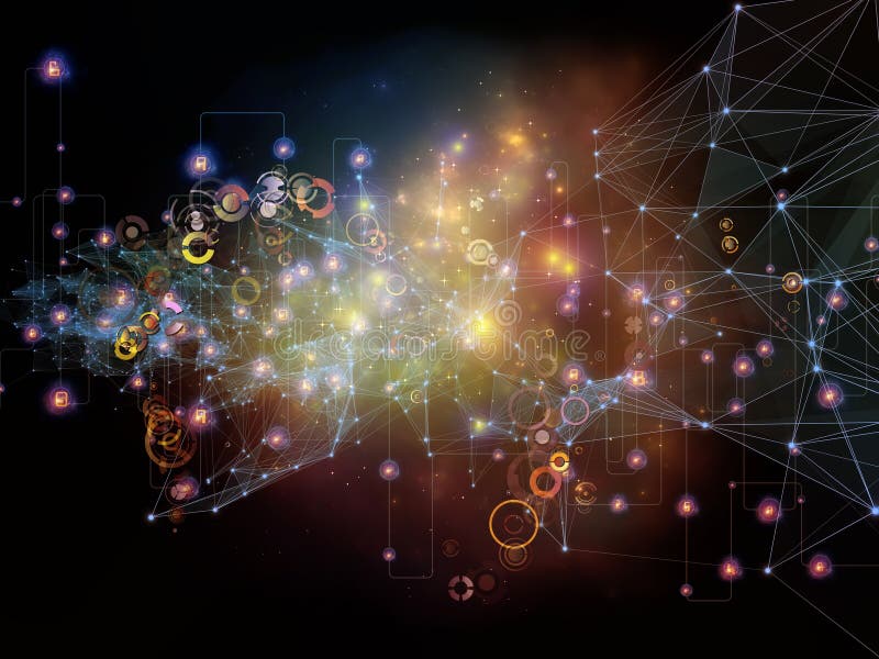 Virtual Network Cloud stock illustration. Illustration of technology ...