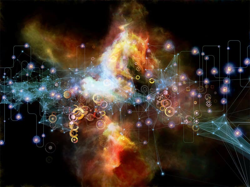 Virtual Network Cloud stock illustration. Illustration of light - 194229680