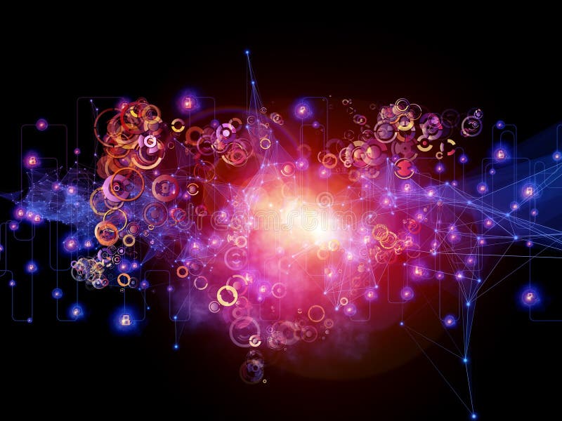 Virtual Network Cloud stock illustration. Illustration of circle ...