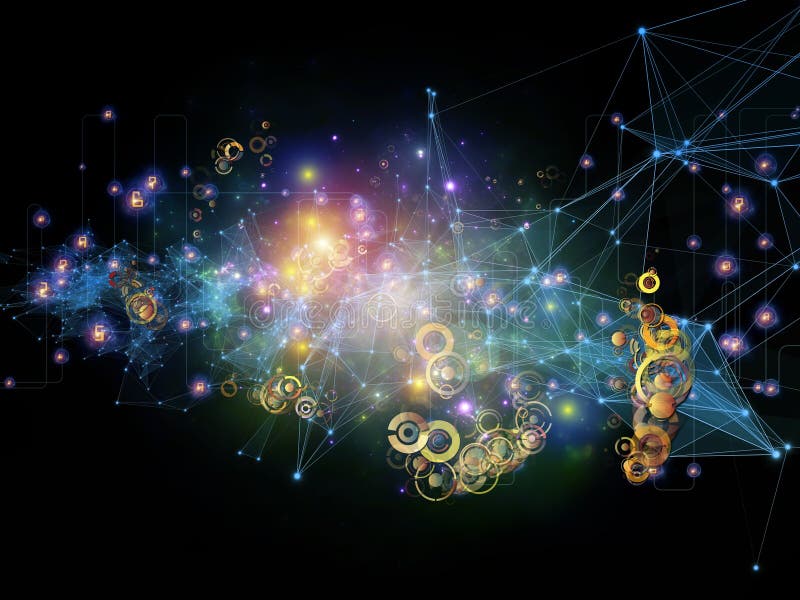 Virtual Network Cloud stock illustration. Illustration of digit - 209037980