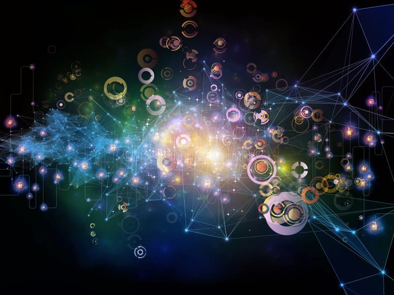 Virtual Network Cloud stock illustration. Illustration of digit - 213202807