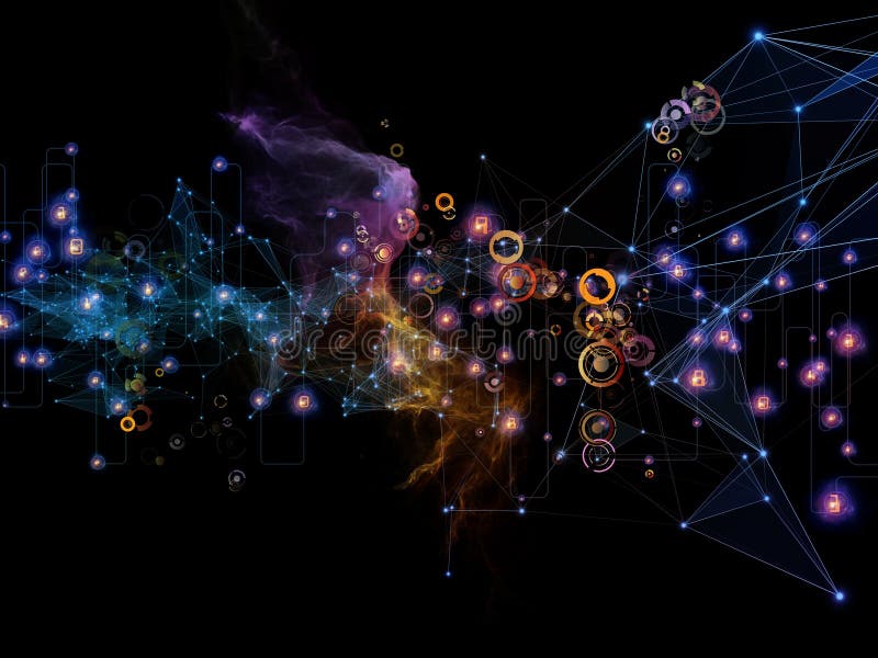 Virtual Network Cloud stock illustration. Illustration of communication ...