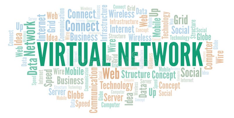 Virtual Network Word Cloud. Stock Illustration - Illustration of ...