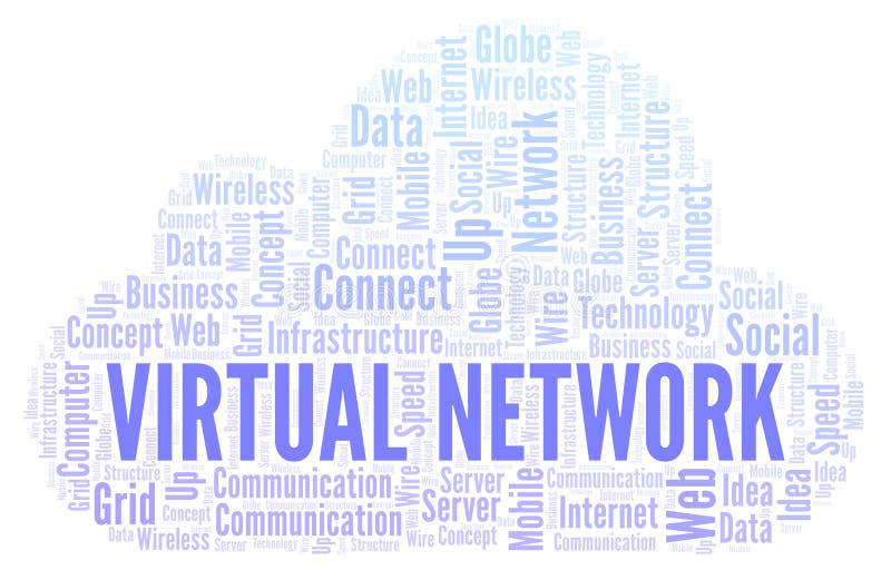 Virtual Network Word Cloud. Stock Illustration - Illustration of ...
