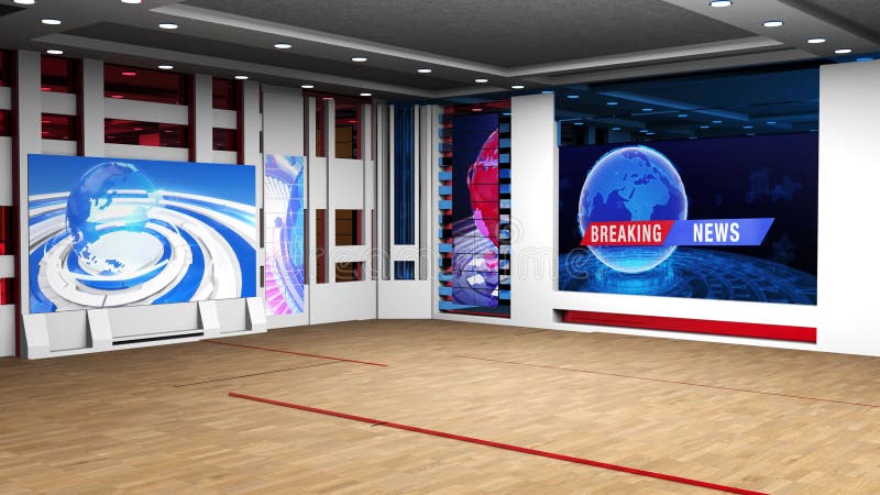 Virtual News Studio Background Loop Stock Video - Video of news ...