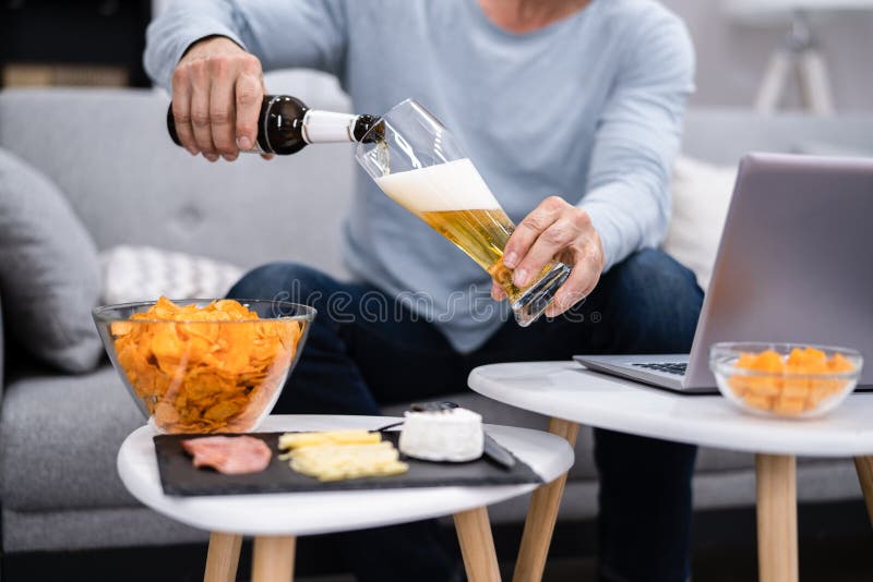Virtual Online Beer Drinking Event Stock Photo - Image of celebration ...