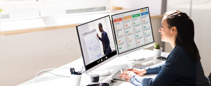 Virtual Online Student Training Lecture or Course Stock Image - Image ... Virtual Online Student Training Lecture or Course Stock Image - Image ...