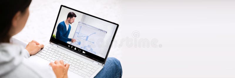 Virtual Online Training Meeting Stock Photo - Image of couch, remote ...