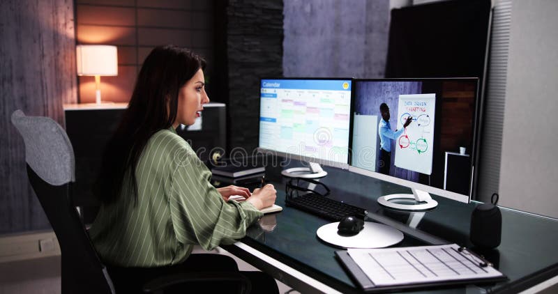 Virtual Online Training Program Stock Image - Image of webinar, website ...