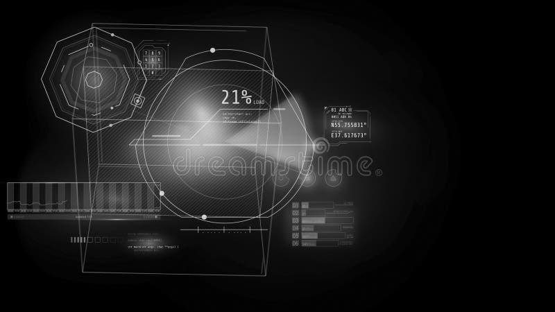 Abstract Infographics on a Virtual Panel, Animation with Alpha Channel ...