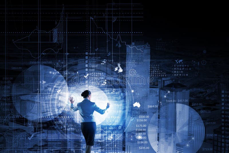 Virtual panel stock photo. Image of female, analytics - 57448538