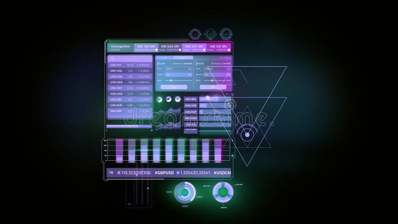 Virtual Panel with Data from Stock Quotes Stock Video - Video of ...