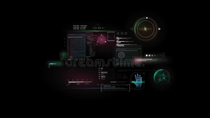 Infographic of Data Protection on Virtual Dashboard. Stock Footage ...