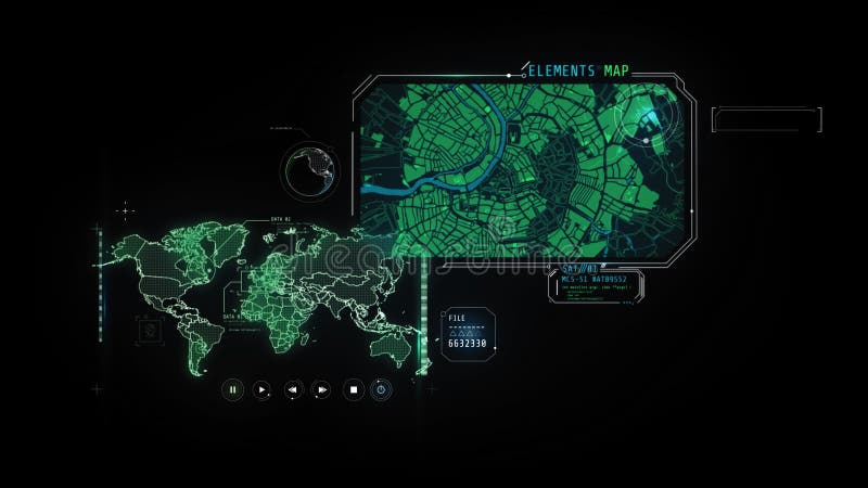 Virtual Panel of Geolocation Programs with Maps, Animation with Alpha ...