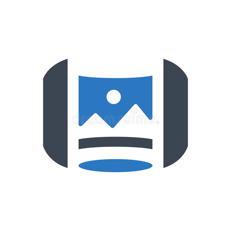 Virtual panorama icon stock vector. Illustration of symbol - 223751895