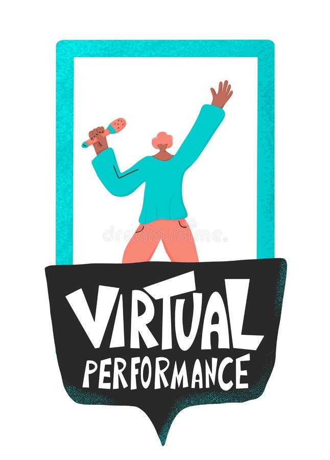 Virtual singer and pianist stock illustration. Illustration of internet ...