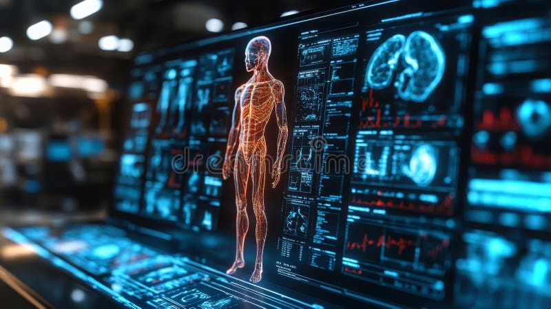 Virtual Physiotherapy Session Enhanced by AI Technology with Detailed Anatomical Visuals Stock ...