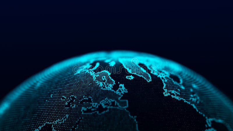 Virtual Planet Earth. Network Connection Big Data. Abstract Technology ...