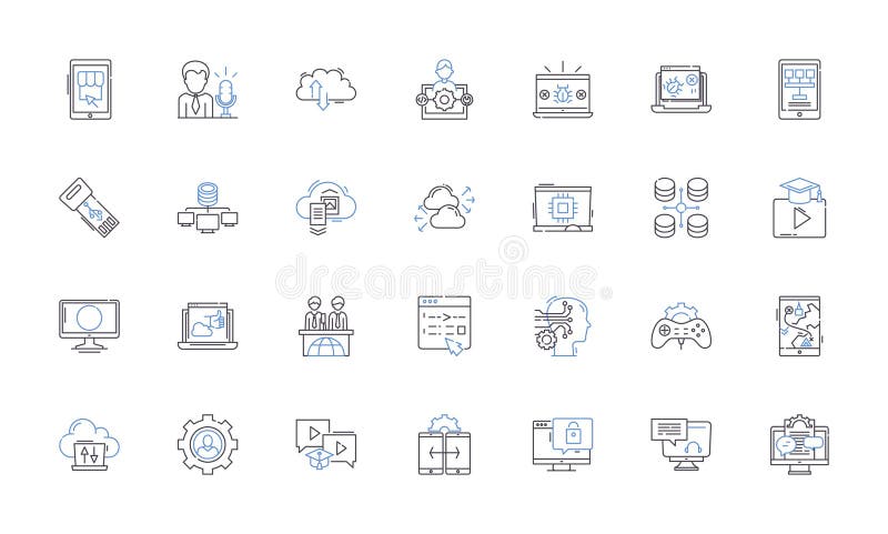 Virtual Pliable Line Icons Collection. Flexible, Adaptable, Dynamic ...