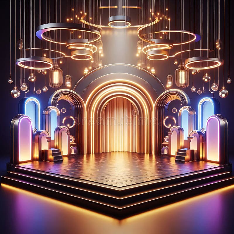 Virtual Podium Stage Illustration Images Stock Photo - Image of digital ...