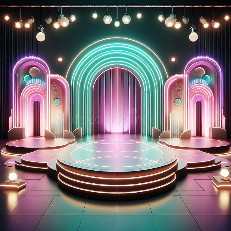 Virtual Podium Stage Illustration Images Stock Image - Image of modern ...